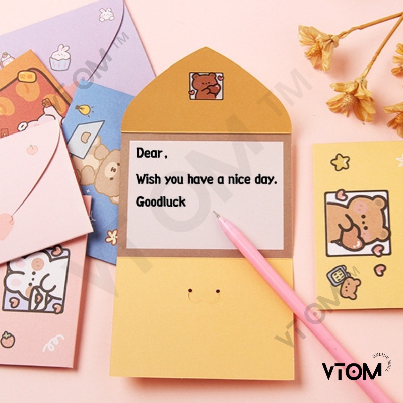 VTOM Cute Foldable Wish Card Mini Gift Card Birthday Party Supplies ...