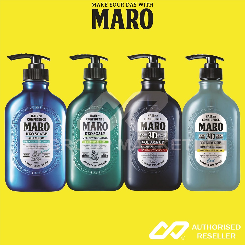 Maro Shampoo (400ml / 480ml) [Cool 3D Volume Up / Cool Deo Scalp Medicated] [Syampu] | Shopee ...