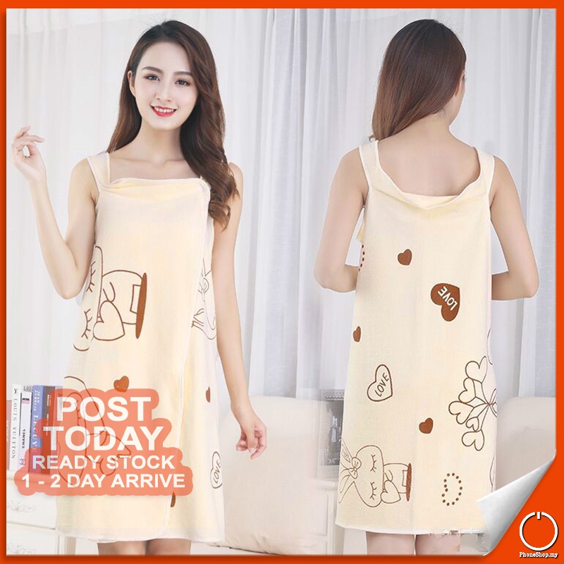 𝐅𝐀𝐒𝐓 𝐃𝐑𝐘𝐈𝐍𝐆 Microfiber Wearable Bath Towel Super Soft Beach Spa Shower Women Bathrobe Dress ...