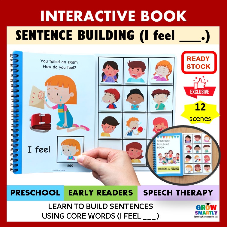 SENTENCE BUILDING Emotions Interactive Book Busy Book Quiet Book ...