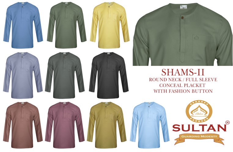 SULTAN KURTA-SHAMS II - ROUND NECK / FULL SLEEVE CONCEAL PLACKET WITH ...