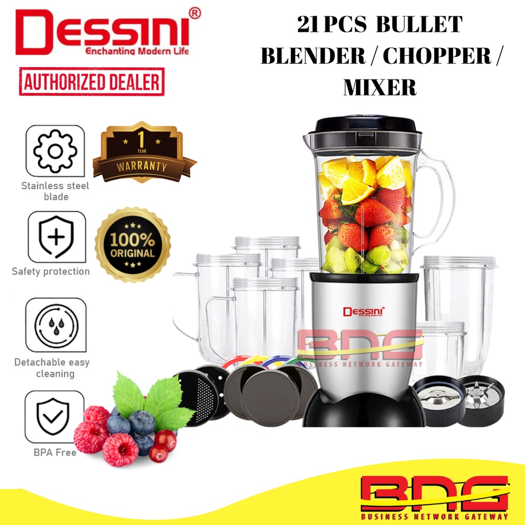 DESSINI 21 Pcs Bullet Blender Chopper Mixer Grinder Juicer Extractor ...