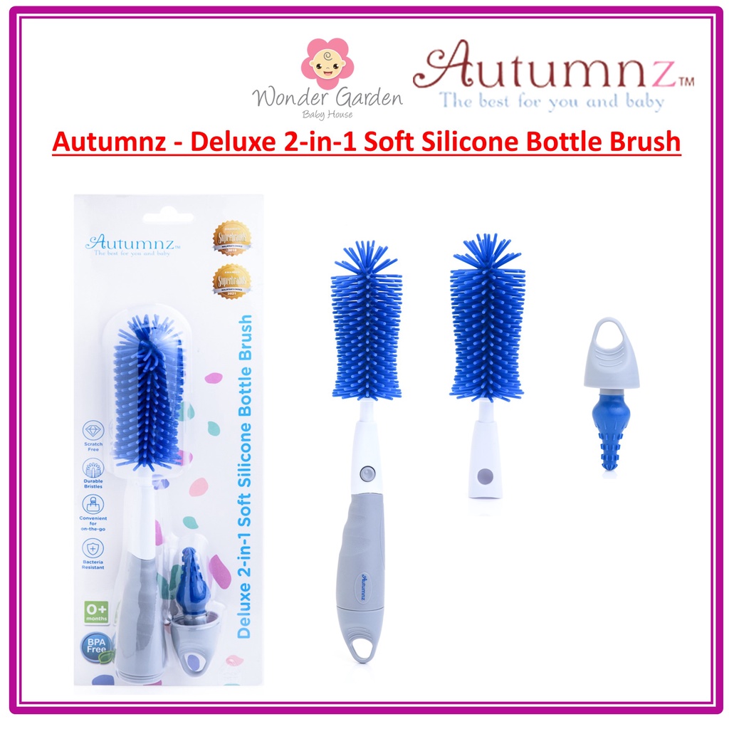 AUTUMNZ - Deluxe 2-in-1 Soft Silicone Bottle Brush (Berus Cuci Botol ...