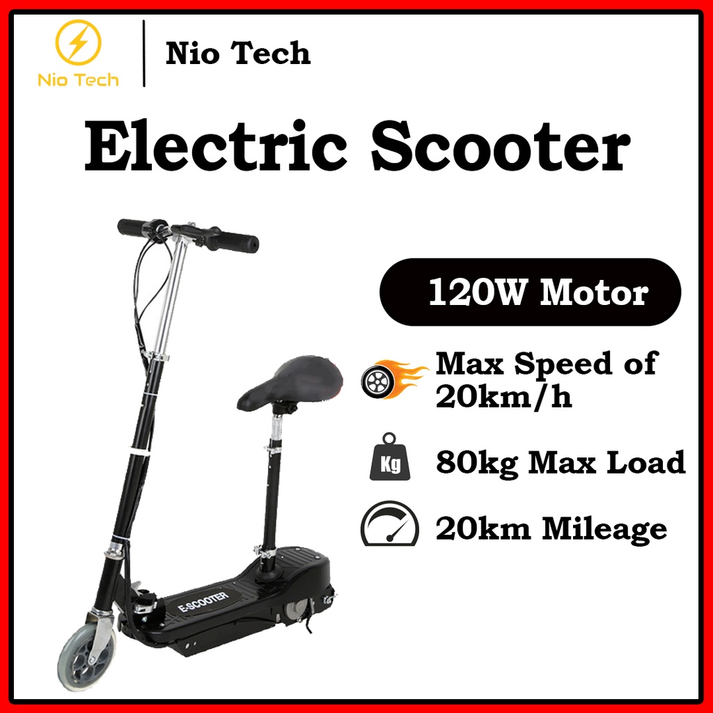 NioTech Electric Scooter Seat Skuter Elektrik Adult Teen Portable ...