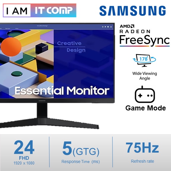 SAMSUNG Essential Monitor S3 S31C 24In LS24C310EAEXXS IPS (1920X1080 ...