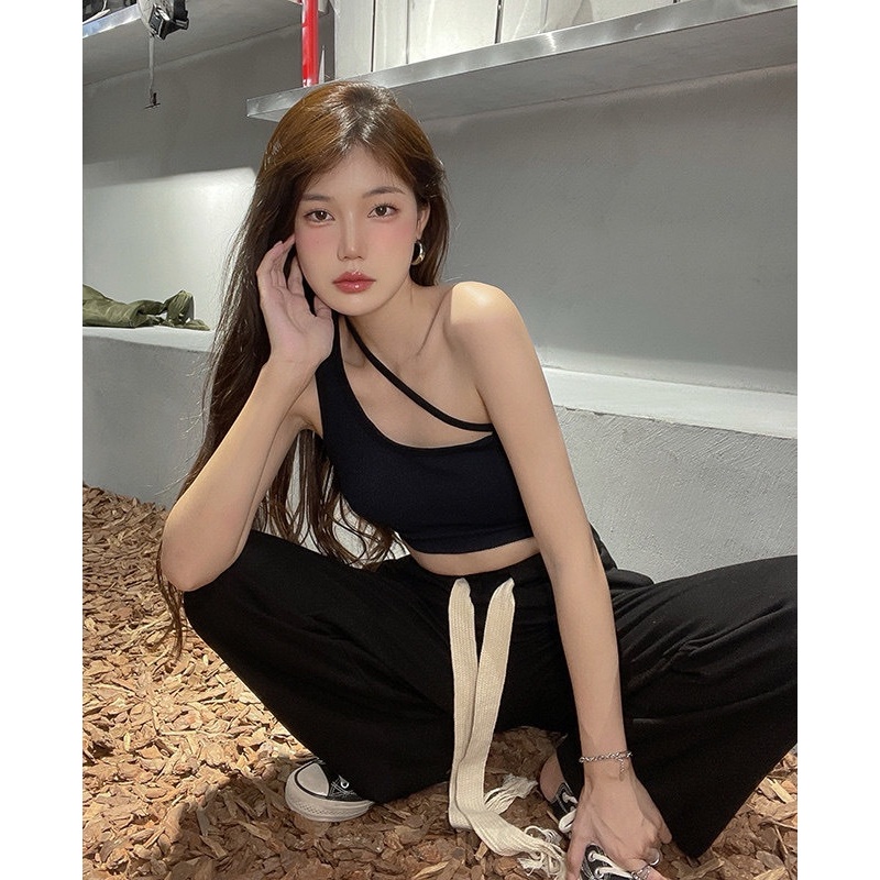 Underwear Irregular Diagonal Shoulder Sling Seamless U-shaped Back Bra ...