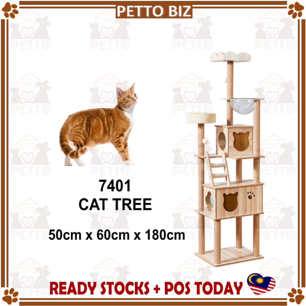 [180cm] 2 Climbing Place with 2 Cat Box & 1 Capsule Cat Tree Cat Nest ...