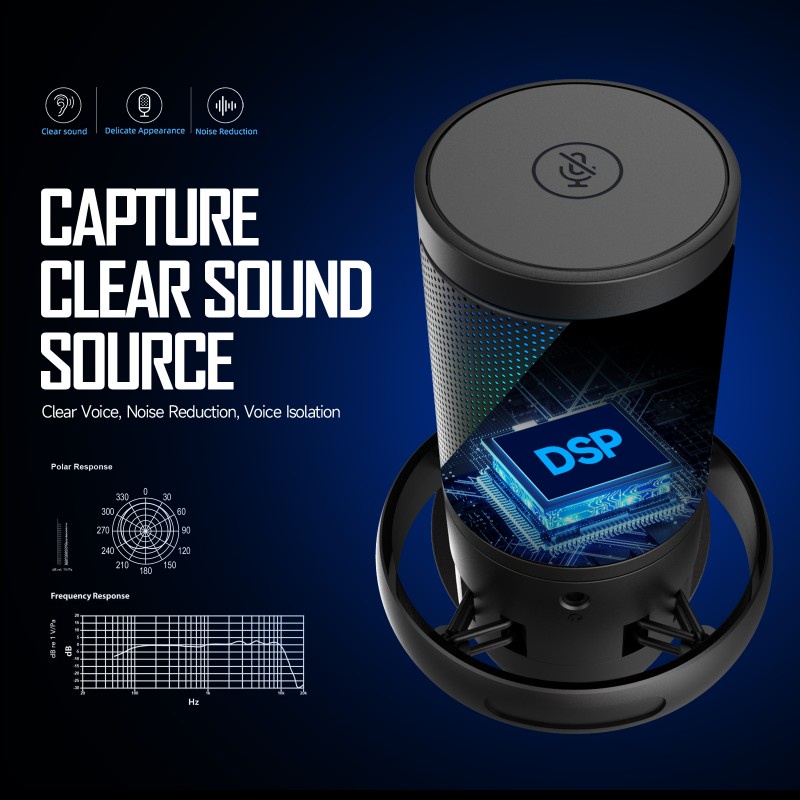 USB Condenser Microphone PC Gamer Microphones for Computer Recording ...