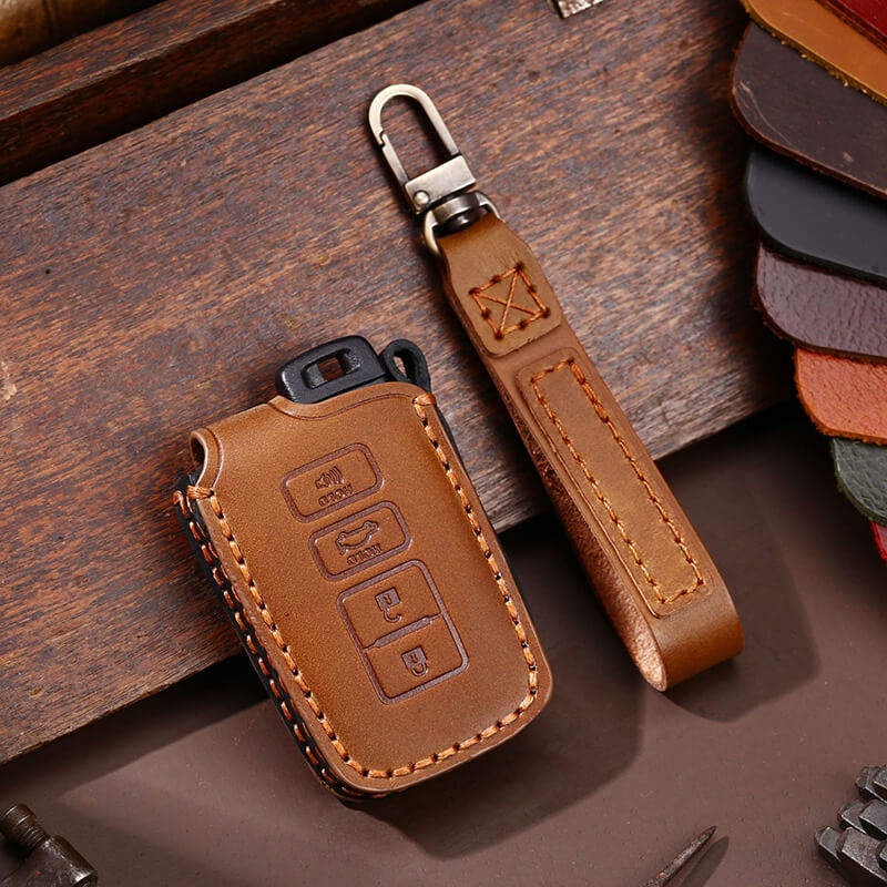 【Available】Cowhide Leather Car Key Case Cover For Toyota Sienta ...