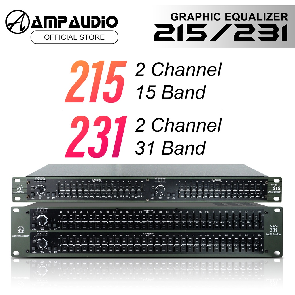 AmpAudio Graphic Equalizer 215/231 Dual channel 31 band 2-series | Shopee Malaysia