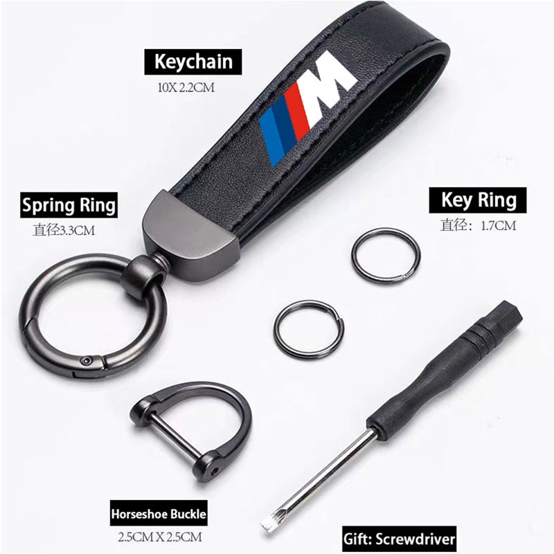 Car Leather Zinc Metal Car Keychain Car Logo Keychain for BMW 1 2 3 4 5 ...