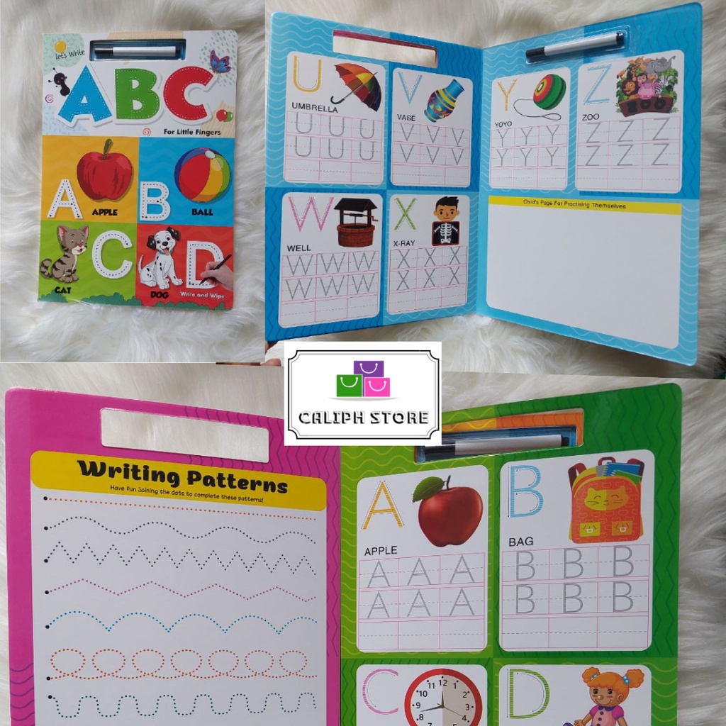 Lets Write ABC abc Number 123 JAWI | Hard Board Book | Buku Kulit Keras ...
