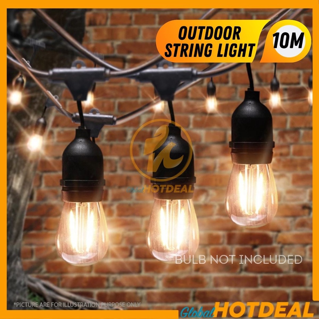 10M X 20 E27 SOCKET Waterproof Flexible Outdoor String Lights LED E27 ...