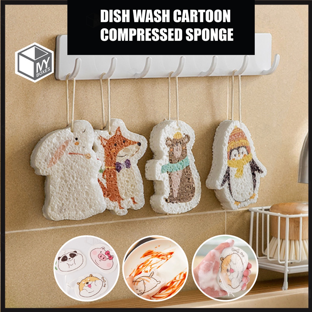 MYB Compressed Wood Pulp Sponge Dishwashing Sponge Kitchen Cleaning ...
