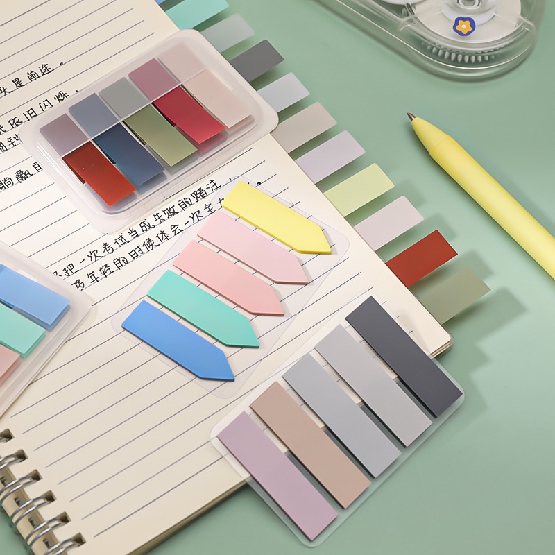300 Sheets Rainbow Color Thin Long Strip Index Memo Pad Translucent ...