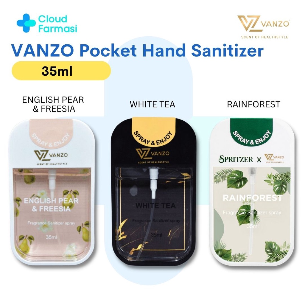 VANZO Pocket Fragrance Sanitizer Spray English Pear | Freesia White Tea ...