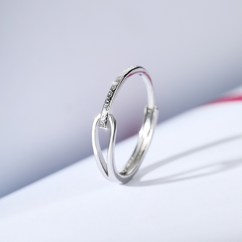 925 Silver Simple Ring Women's New Stylish Opening Ring Accessories Gift | Shopee Malaysia