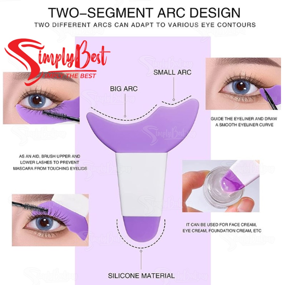 SIMPLYBEST Eye Stencil Makeup Tool Eyelash Shield Mascara Applicator ...