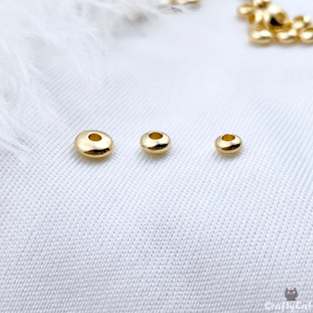 CRAFTYCAT 14K Abacus Charm Beads Spacer, Brass Copper DIY Gold ...