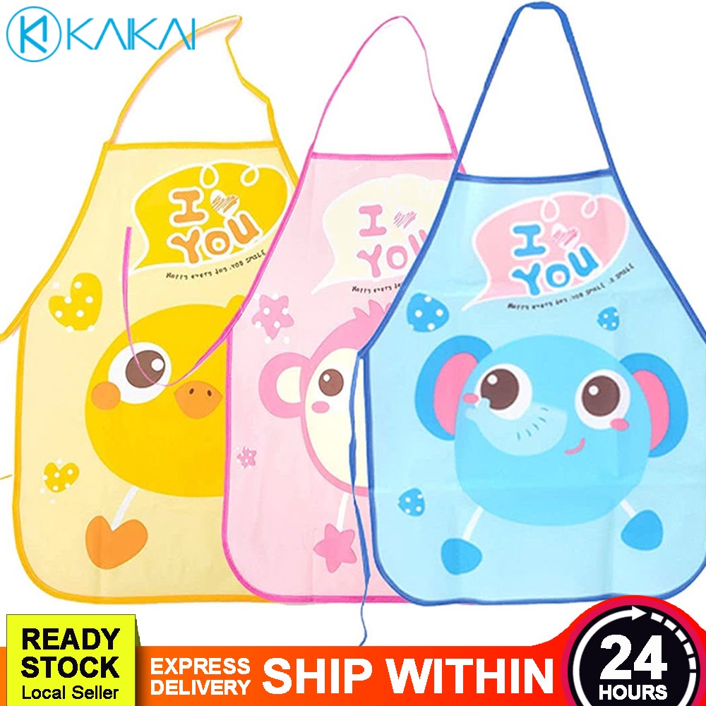 🔥 SOFT FABRIC 🔥 Children Apron Multi Usage Baking Cooking Painting ...