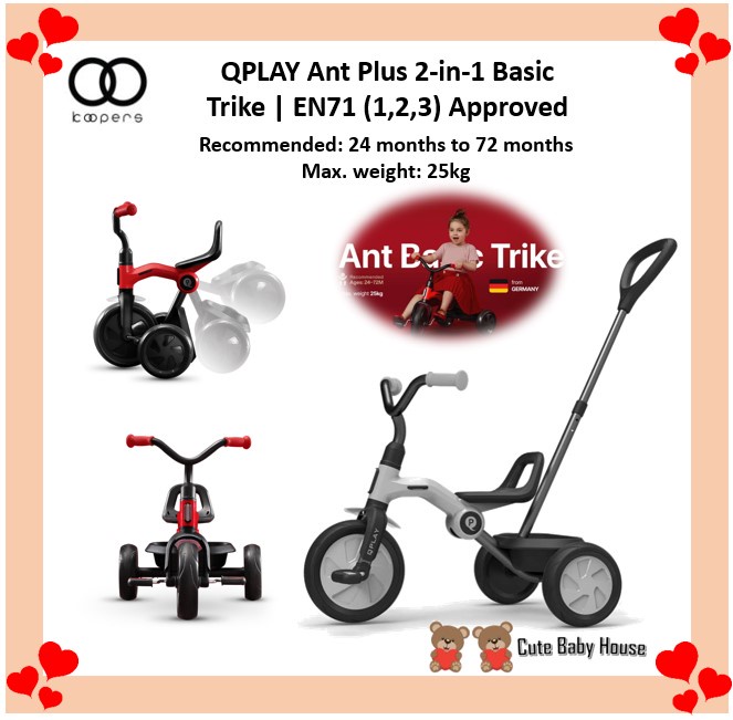 Koopers QPLAY Ant Plus 2-in-1 Basic Trike ( EN71 1,2,3 Approved ...