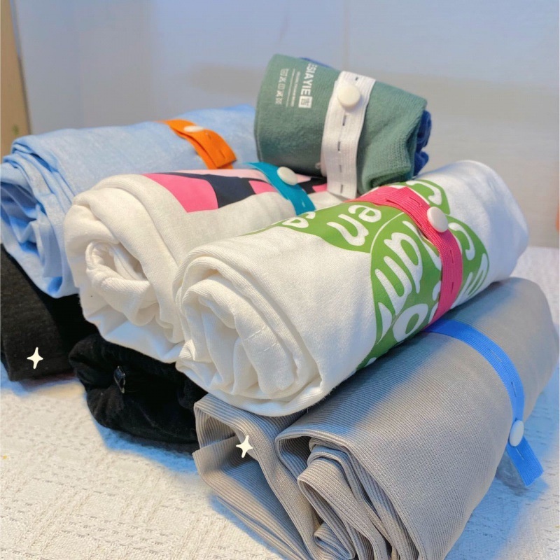 10pcs/set Clothes Storage Elastic Band Straps Pull Roll Belts with ...