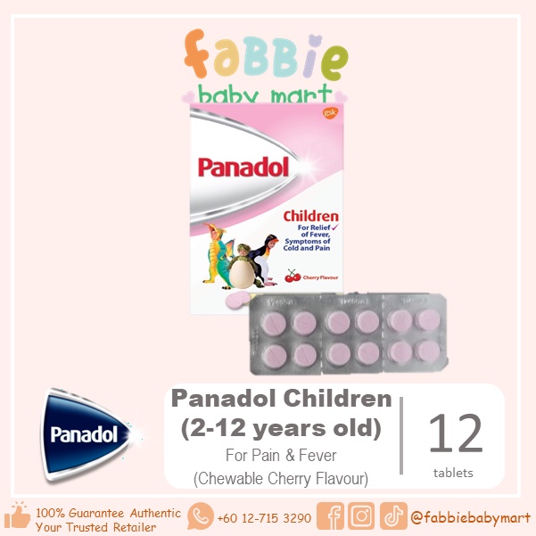 Panadol Children Chewable Tablets - 12 Tablets | Shopee Malaysia