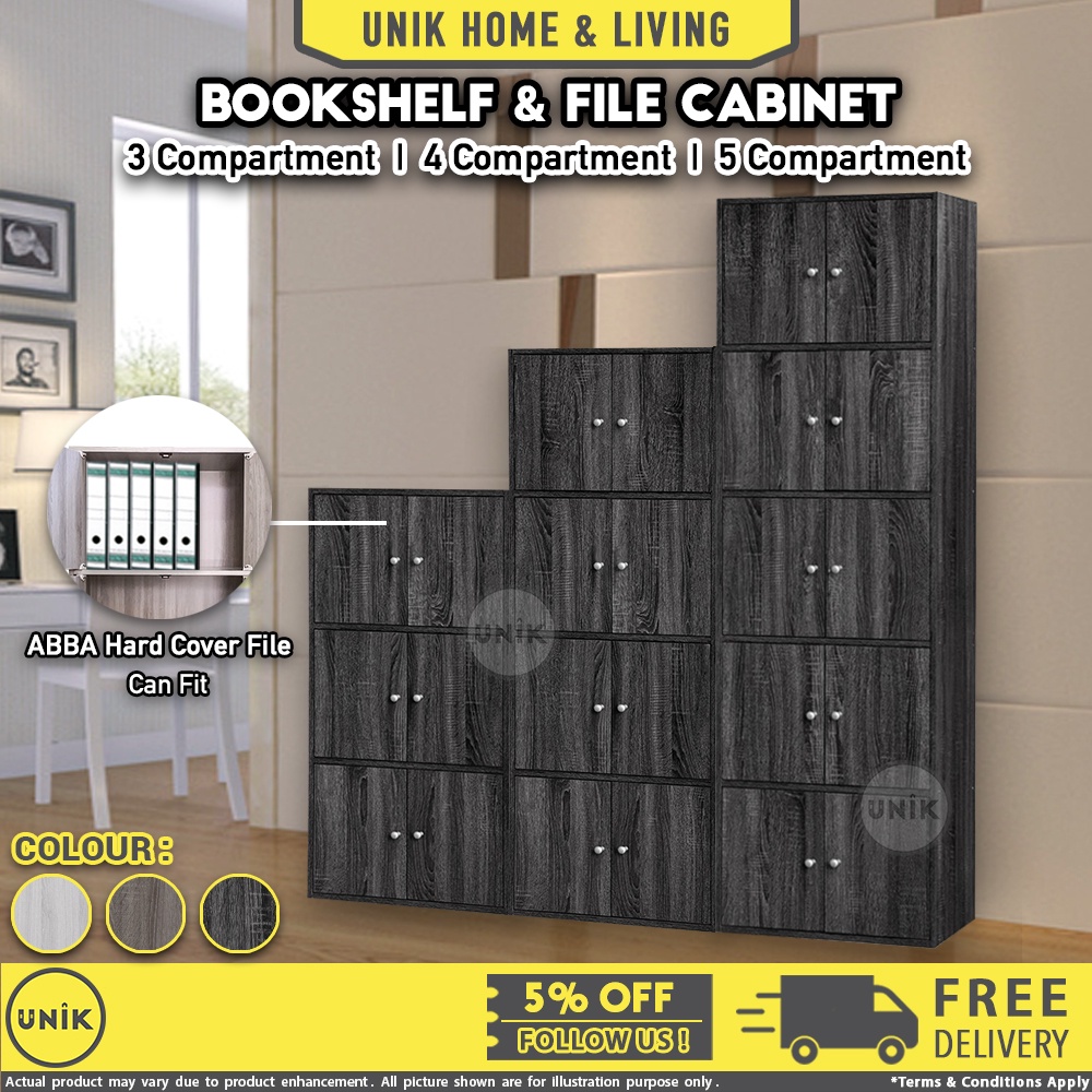 [UNIK] Suria Multilevel Closed Compartments Storage Shelf File Cabinet ...