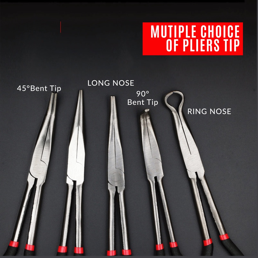 11INCH 16INCH Extra Long Nose Plier Straight 45 degree 90 degree O ...