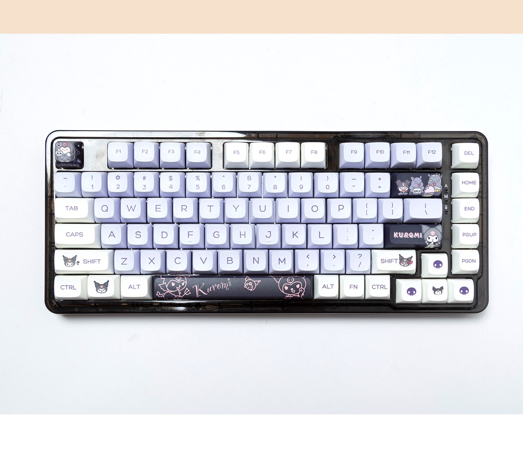 MOA Pbt keycaps Cartoon Kuromi Purple Lavender KEYCAPS XDA Hight Cute ...