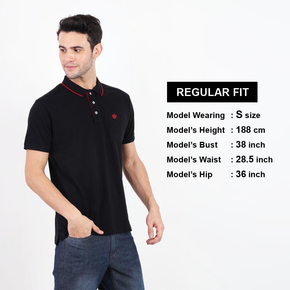 monsieur NICOLE Basic Pique Polo Shirt With Chest Pocket & Embroidery ...