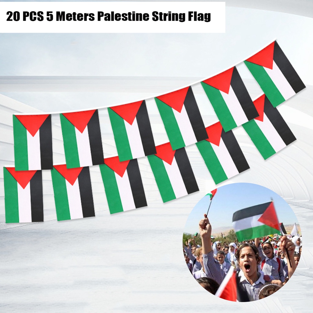 20PCS 5Meter Palestine String Flag Polyester Banners Bunting national ...