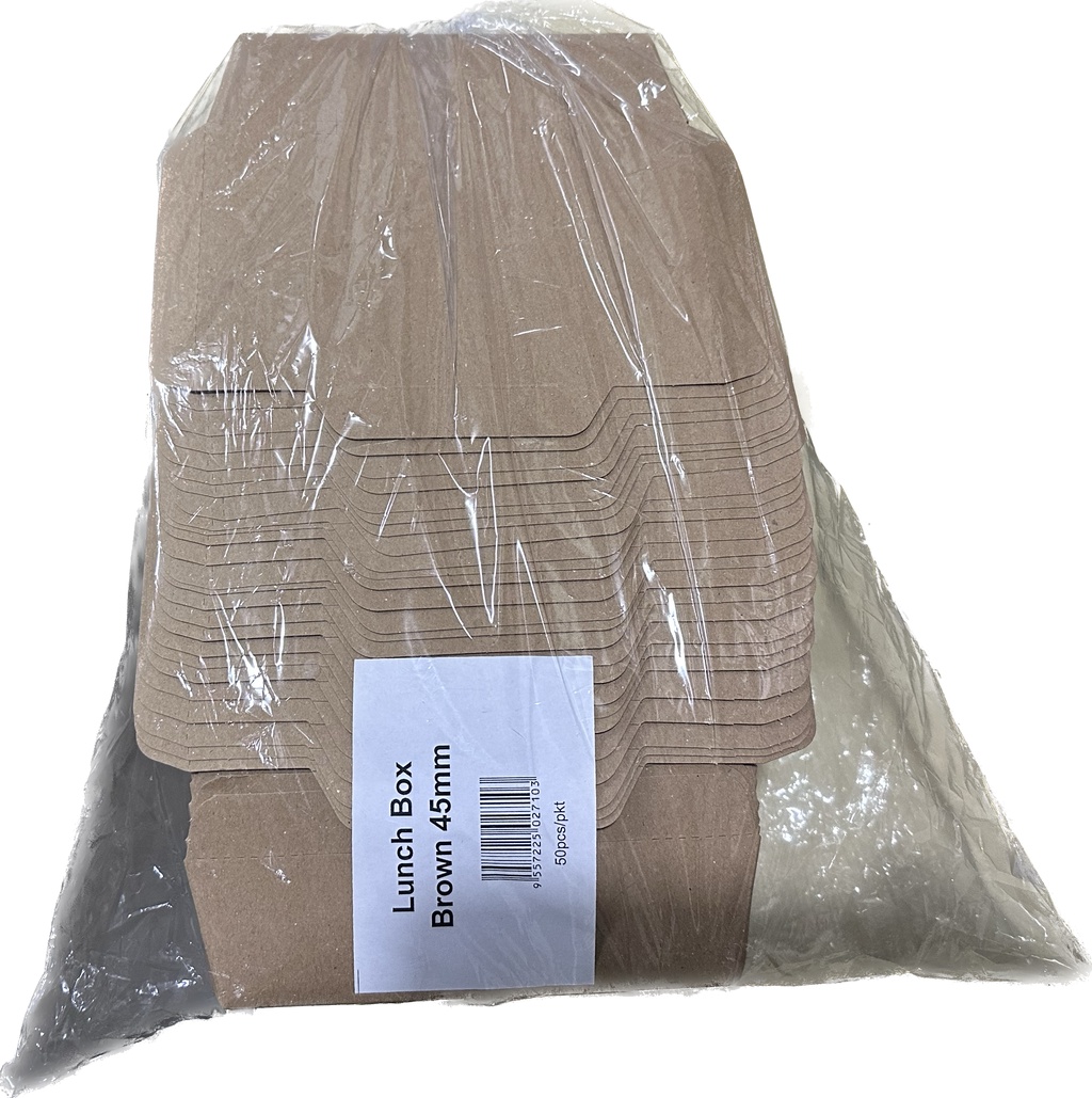 Small Paper Lunch Box Brown ( 50pcs± ) 600ml Leaf ABBAware Disposable ...