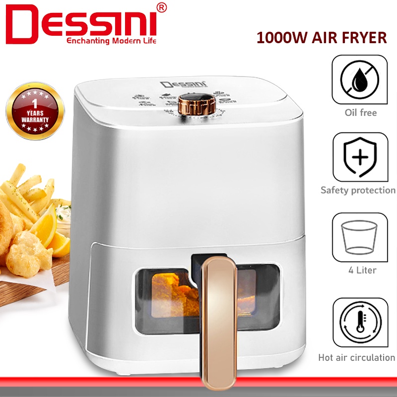 DESSINI ITALY AF-45 Electric Oven Convection Air Fryer Toaster Timer ...