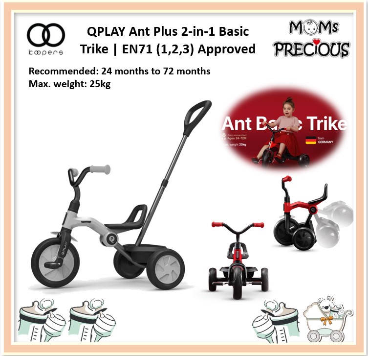 Koopers QPLAY Ant Plus 2-in-1 Basic Trike ( EN71 1,2,3 Approved ...