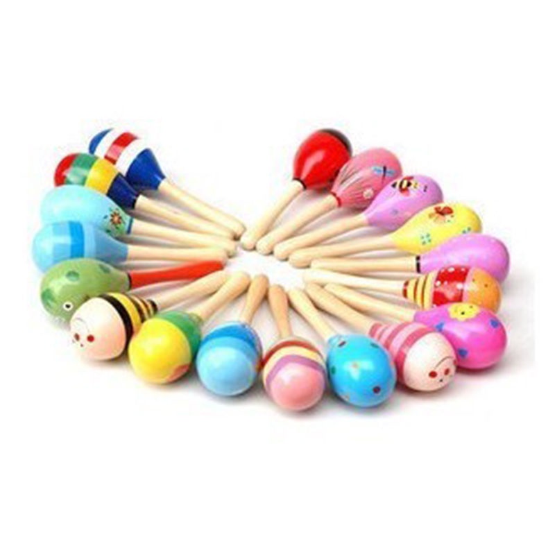 Wood Shaker Natural Rattle For Infant Sensory Cognitive Growth And ...