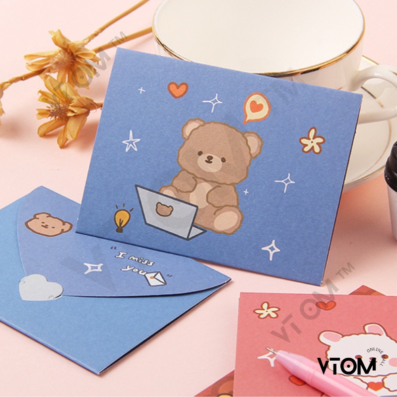 VTOM Cute Foldable Wish Card Mini Gift Card Birthday Party Supplies ...