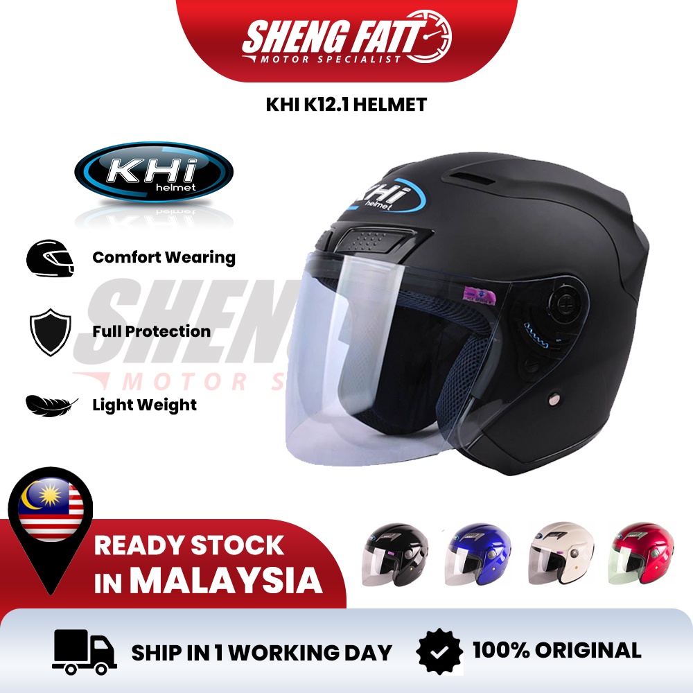 KHI K12.1 Helmet Motor With Visor Topi Keledar Keselamatan Khi Helmet ...