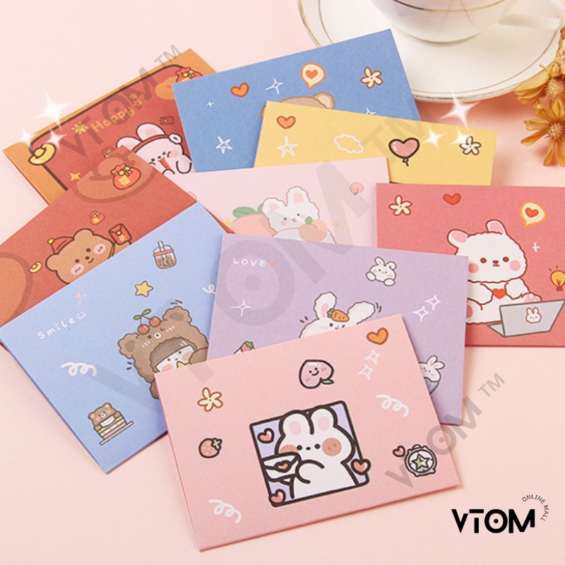 VTOM Cute Foldable Wish Card Mini Gift Card Birthday Party Supplies ...