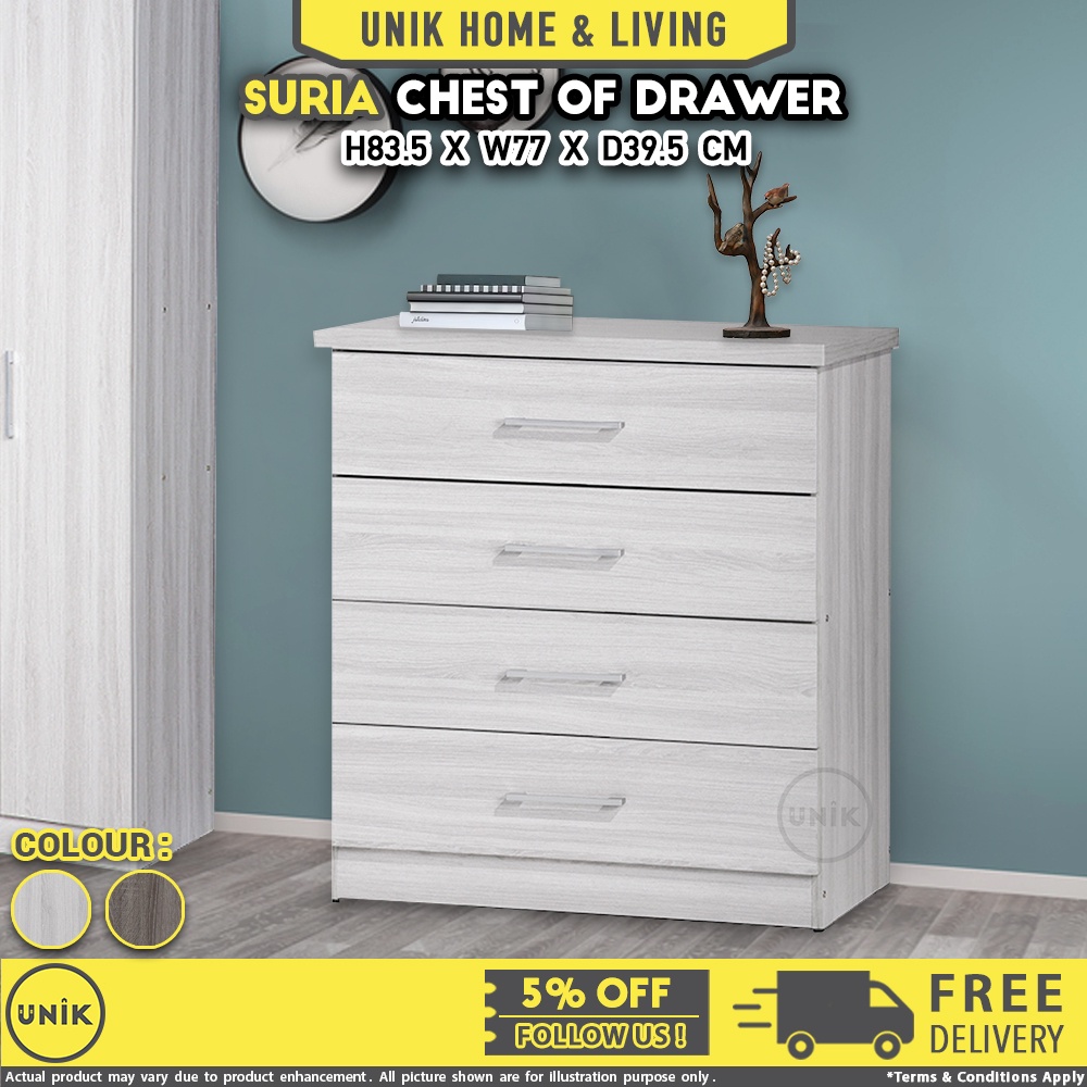 [UNIK] Suria 4 Compartments Chest of Drawer Storage Cabinet | Almari ...