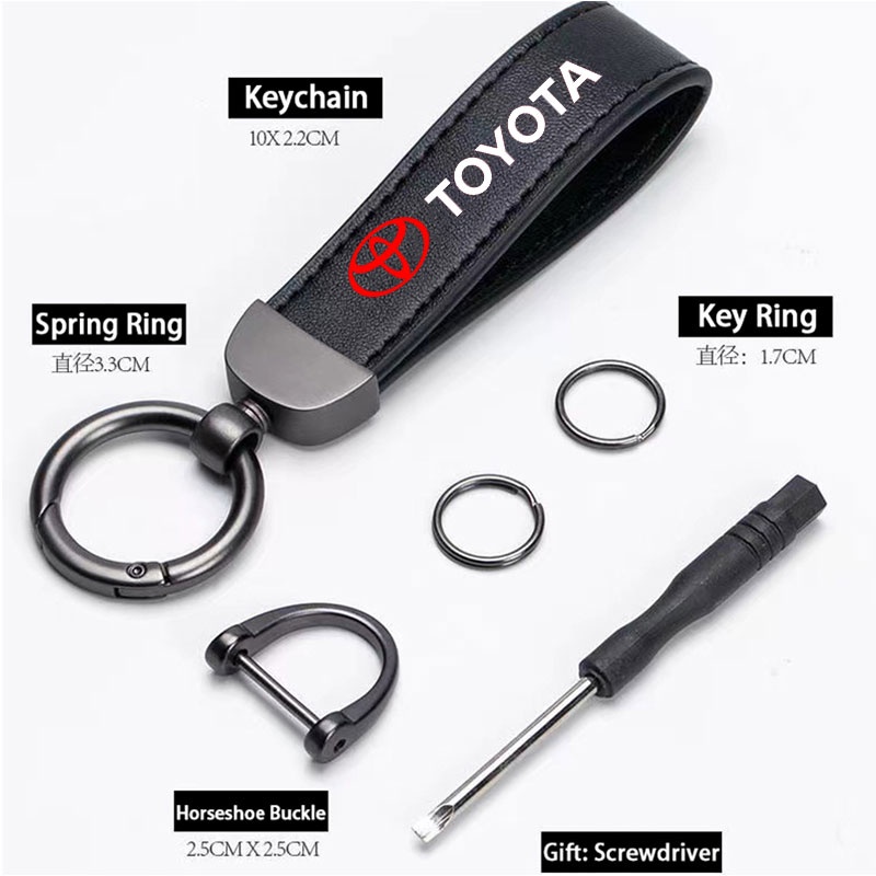Toyota TRD Sport Car Keychain Leather Key Chain Key Ring For VIos Yaris ...