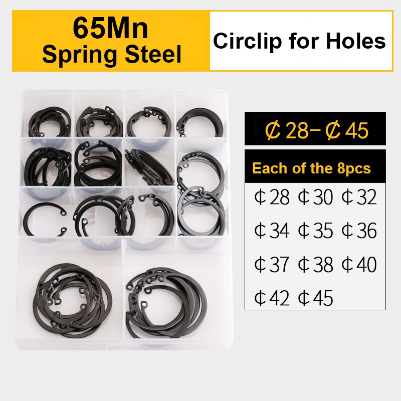 【WDY】Circlips for Holes / Circlips for Shafts / E Ring Combination Set ...