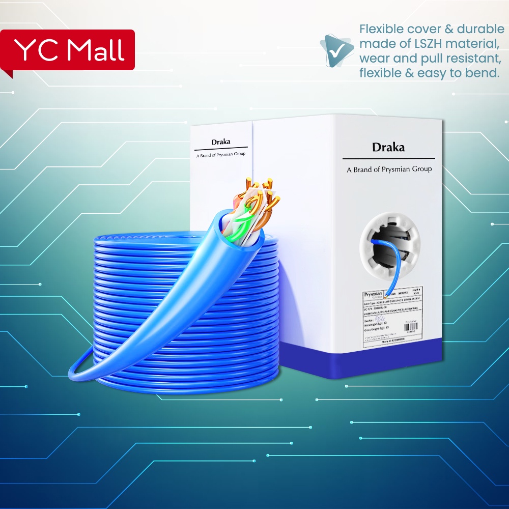 Draka UC400 CAT6 U/UTP 23AWG PVC Network Cable 305M/Box | Shopee Malaysia