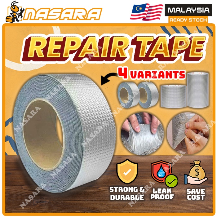 Nasara Aluminum Foil Tape Butyl Waterproof Adhesive Crack Repair Anti ...