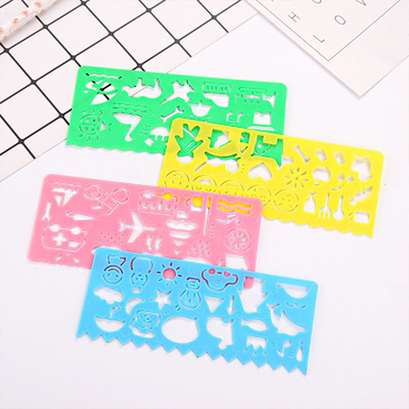 4 In 1 Drawing Ruler Set DIY Art Craft Tool Painting Stencil Board ...