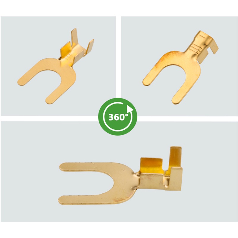 50Pcs M3 M4 M5 M6 M8 Brass Fork Spade U-Type Non-Insulated Wire ...