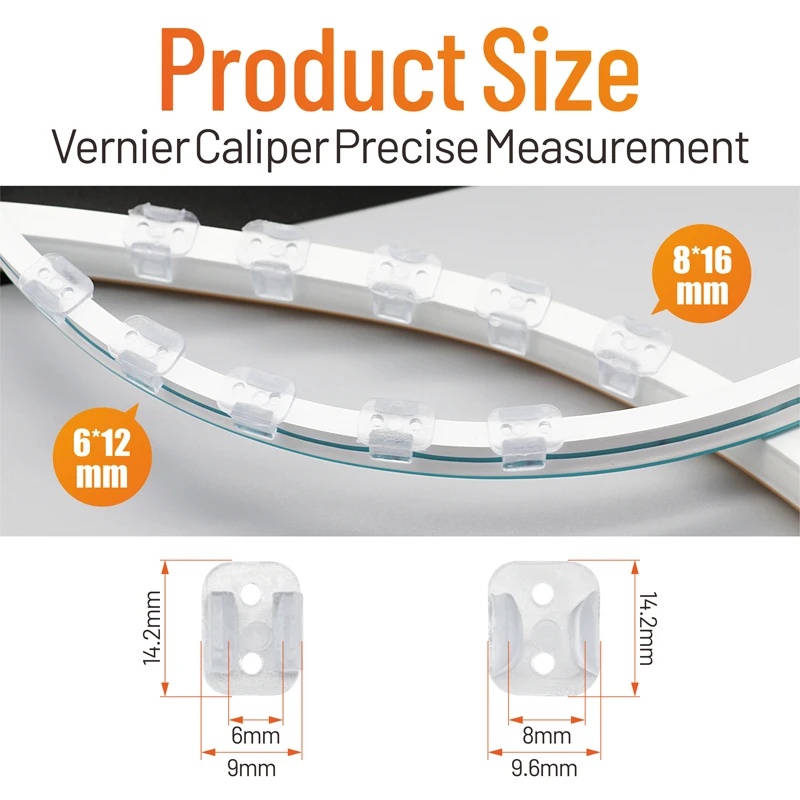 30PCS LED Strip Clips Connector for Fixing 2835 Neon Light 6*12mm 8 ...