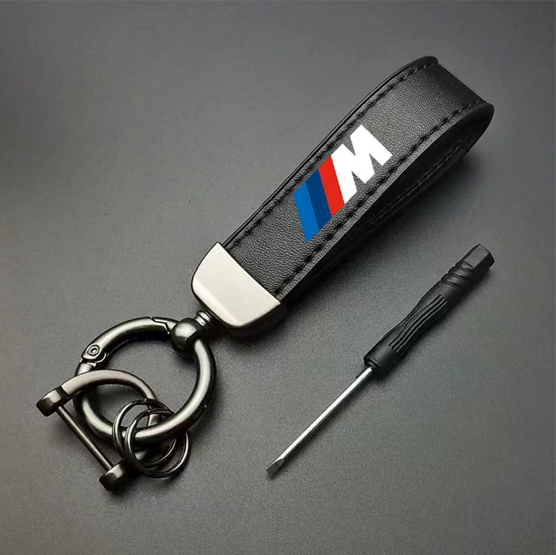 Car Leather Zinc Metal Car Keychain Car Logo Keychain for BMW 1 2 3 4 5 ...