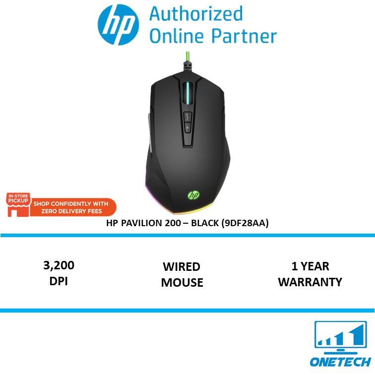 HP Pavilion Gaming Mouse 200 Wired Optical Gaming Mouse With RGB ...