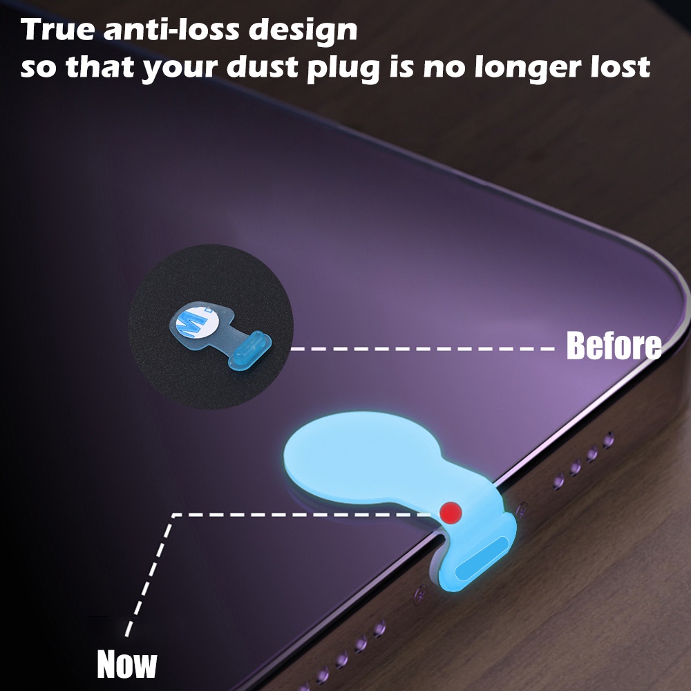For IPhone Type-C Anti-lost Dust Plug Charging Port Protector Cover ...